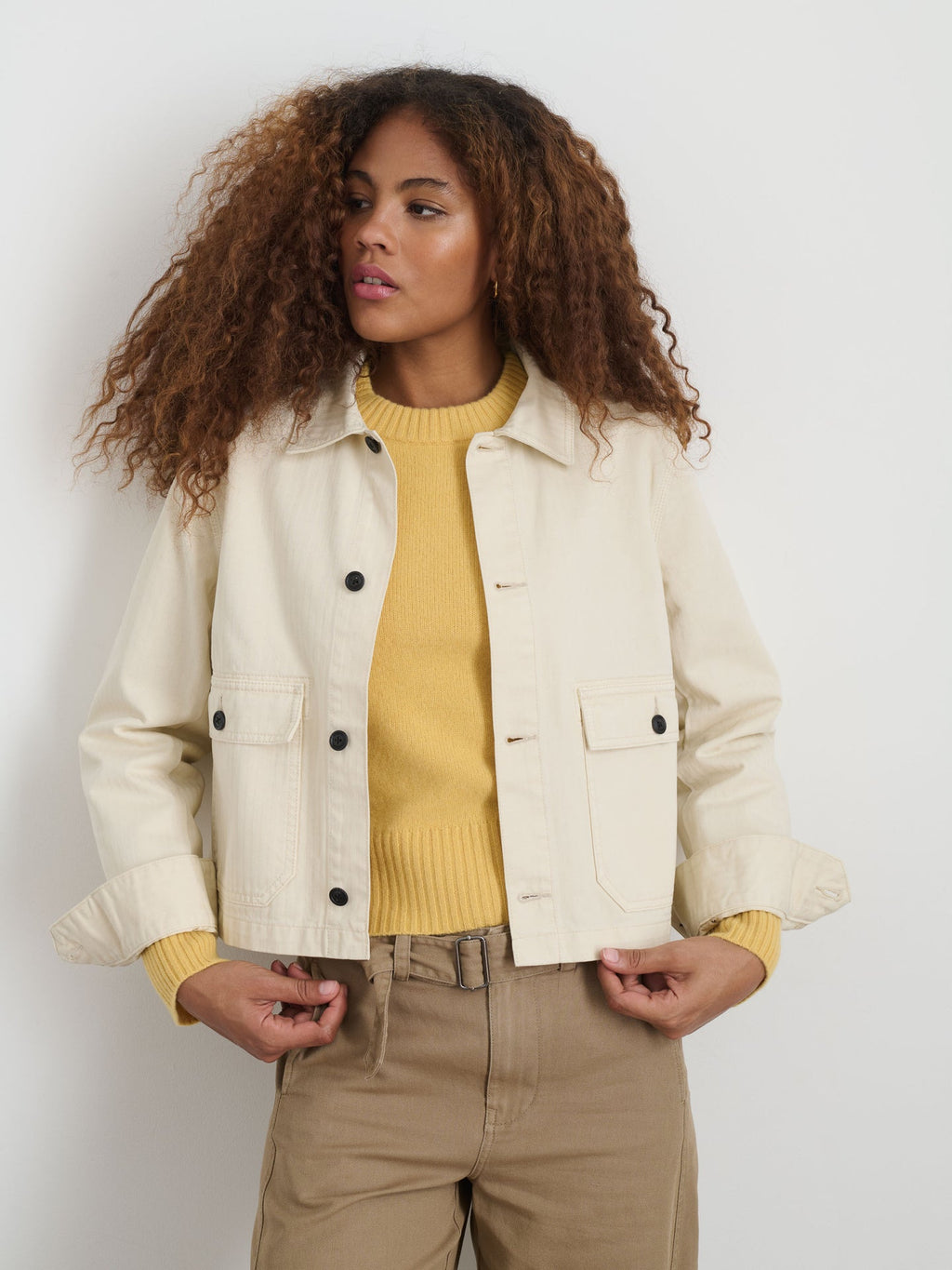 Alex Mill - Marfa Work Jacket In Herringbone Off White – City W.